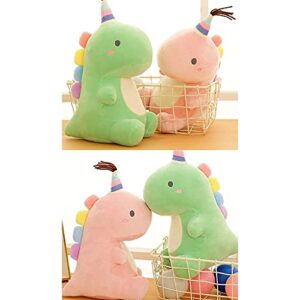 VHYHCY Stuffed Animal Plush Toys, Cute Dinosaur Toy, Soft Dino Plushies for Kids Plush Doll Gifts for Boys Girls (Green, 9 Inch)