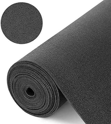 WochiTV Shelf Liner for Cabinets, Drawer 17.5 x 236 inches, Non Adhesive Non Slip Foam Rubber Mat for Kitchen, Pantry, Bathroom, Cupboard, Garage, Closet, Shelves, Drawer, Tool Box, Black