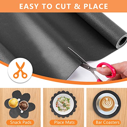 WochiTV Shelf Liner for Cabinets, Drawer 17.5 x 236 inches, Non Adhesive Non Slip Foam Rubber Mat for Kitchen, Pantry, Bathroom, Cupboard, Garage, Closet, Shelves, Drawer, Tool Box, Black