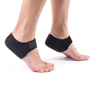 plantar fasciitis heel cups for heel pain 【updated version】 heel protectors heel sleeves pads, heel support for heel pain, heel spur, cracked heels for women and men (black, m 5-8 / w 6-9.5)