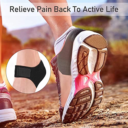 Plantar Fasciitis Heel Cups for Heel Pain 【Updated Version】 Heel Protectors Heel Sleeves Pads, Heel Support for Heel Pain, Heel Spur, Cracked Heels for Women and Men (Black, M 5-8 / W 6-9.5)