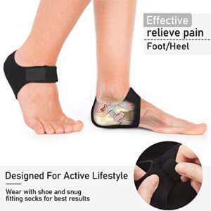 Plantar Fasciitis Heel Cups for Heel Pain 【Updated Version】 Heel Protectors Heel Sleeves Pads, Heel Support for Heel Pain, Heel Spur, Cracked Heels for Women and Men (Black, M 5-8 / W 6-9.5)