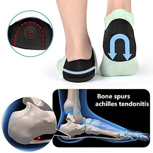 Plantar Fasciitis Heel Cups for Heel Pain 【Updated Version】 Heel Protectors Heel Sleeves Pads, Heel Support for Heel Pain, Heel Spur, Cracked Heels for Women and Men (Black, M 5-8 / W 6-9.5)