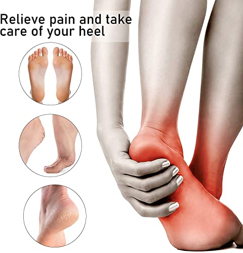 Plantar Fasciitis Heel Cups for Heel Pain 【Updated Version】 Heel Protectors Heel Sleeves Pads, Heel Support for Heel Pain, Heel Spur, Cracked Heels for Women and Men (Black, M 5-8 / W 6-9.5)