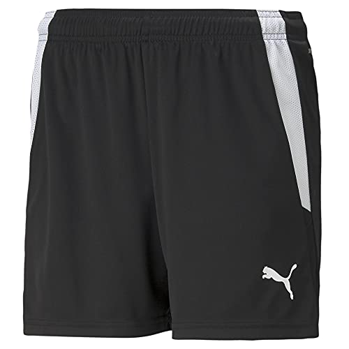 PUMA womens Teamliga Shorts, Puma Black-puma White, Large US