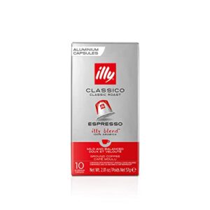 illy nespresso capsules 100 count espresso pods, classico medium roast coffee, compatible with originalline nespresso espresso machines