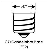 Bioluz LED 40W Filament Candelabra Bulb, E12 Base High Efficiency LED Candle Bulbs, UL Listed, Pack of 12