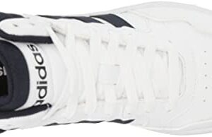 adidas Women's Hoops 3.0 Mid Basketball Shoe, White/Legend Ink/Rose Tone, 9.5