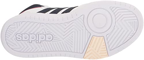 adidas Women's Hoops 3.0 Mid Basketball Shoe, White/Legend Ink/Rose Tone, 9.5