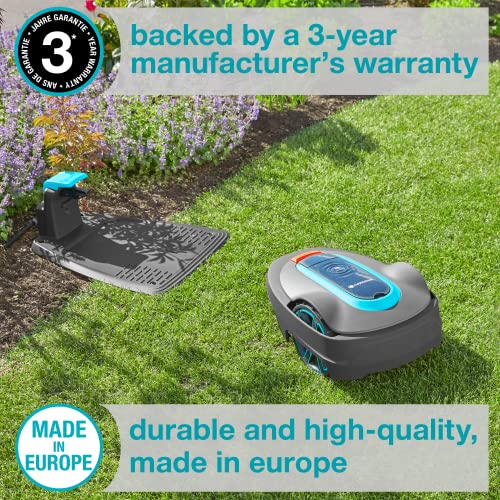 GARDENA 15002-41 SILENO City - Automatic Robotic Lawn Mower, with Bluetooth app and Boundary Wire, one of The quietest in its Class, for lawns up to 5400 Sq Ft, Made in Europe, Grey