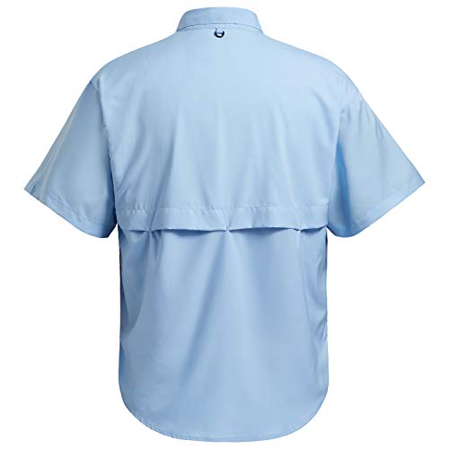 BASSDASH UPF 50 Men’s Fishing Dress Shirt Button Down Woven Short Sleeve Outdoor