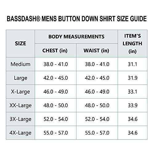 BASSDASH UPF 50 Men’s Fishing Dress Shirt Button Down Woven Short Sleeve Outdoor