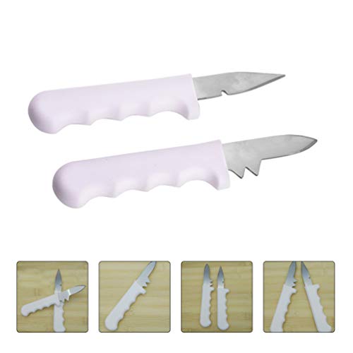 DOITOOL Oyster Shucking Knife Crab Tools Corkscrew 2Pcs Stainless Steel Oyster Knife Non- Clams Knives Seafood Scallop Opening Tools for Home Kitchen Kits Home Tools Shell Knives