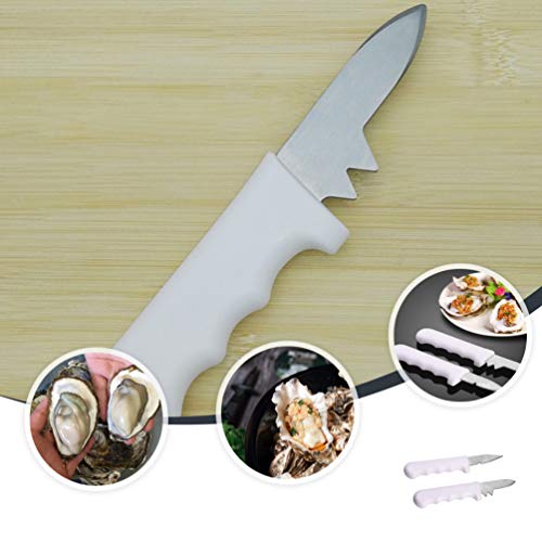 DOITOOL Oyster Shucking Knife Crab Tools Corkscrew 2Pcs Stainless Steel Oyster Knife Non- Clams Knives Seafood Scallop Opening Tools for Home Kitchen Kits Home Tools Shell Knives