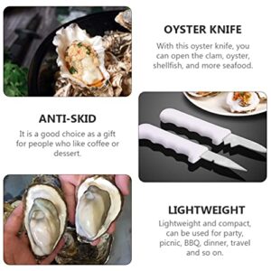 DOITOOL Oyster Shucking Knife Crab Tools Corkscrew 2Pcs Stainless Steel Oyster Knife Non- Clams Knives Seafood Scallop Opening Tools for Home Kitchen Kits Home Tools Shell Knives