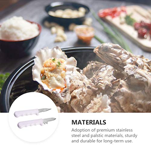 DOITOOL Oyster Shucking Knife Crab Tools Corkscrew 2Pcs Stainless Steel Oyster Knife Non- Clams Knives Seafood Scallop Opening Tools for Home Kitchen Kits Home Tools Shell Knives