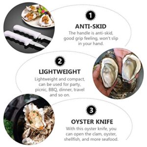 DOITOOL Oyster Shucking Knife Crab Tools Corkscrew 2Pcs Stainless Steel Oyster Knife Non- Clams Knives Seafood Scallop Opening Tools for Home Kitchen Kits Home Tools Shell Knives