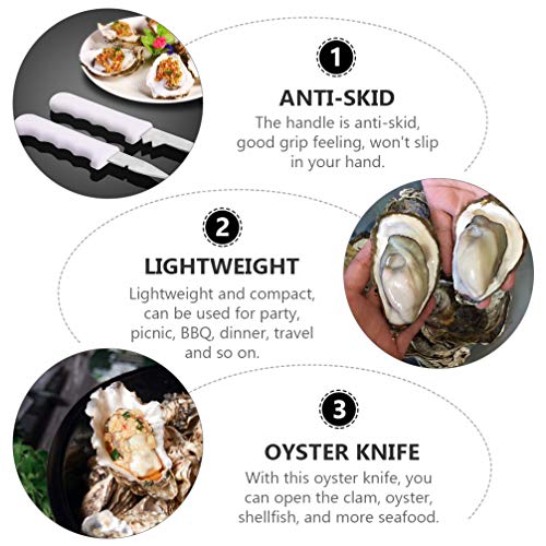 DOITOOL Oyster Shucking Knife Crab Tools Corkscrew 2Pcs Stainless Steel Oyster Knife Non- Clams Knives Seafood Scallop Opening Tools for Home Kitchen Kits Home Tools Shell Knives