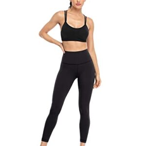 HeyNuts Essential 7/8 Leggings High Waisted Yoga Pants for Women, Buttery Soft Workout Pants Compression Leggings with Inner Pockets Black_25'' M(8/10)