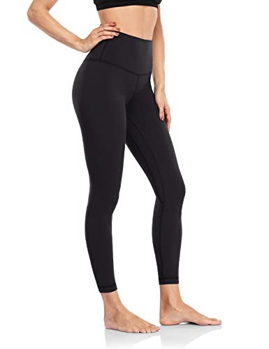 HeyNuts Essential 7/8 Leggings High Waisted Yoga Pants for Women, Buttery Soft Workout Pants Compression Leggings with Inner Pockets Black_25'' M(8/10)