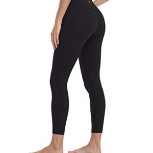 HeyNuts Essential 7/8 Leggings High Waisted Yoga Pants for Women, Buttery Soft Workout Pants Compression Leggings with Inner Pockets Black_25'' S(4/6)