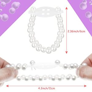 Hicarer 24 Pieces Elastic Pearl Wrist Bands Corsage Accessories Wedding Wrist DIY Faux Flowers Decor for Wedding Festival Beach Party