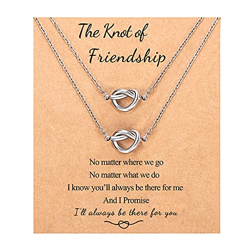 Best Friend Friendship Gifts for Women Best Friends Knot Friendship Necklace for 2 Teen Girls Jewelry, Teenage Girls Gifts Ideas Year Old Girls Birthday Christmas Gifts for Teen Girl Gifts BFF Friend Sisters, Cute Things for Teen Girls Trendy Stuff