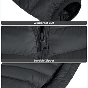 ZSHOW Men's Lightweight Packable Puffer Coat Hooded Warm Winter Jacket(Dark Grey,L)