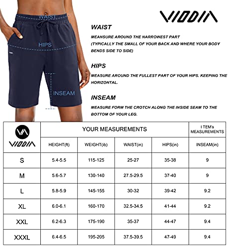 Viodia Women's Bermuda 10" Long Shorts with Pockets Cotton Sweat Lounge Shorts for Women Jersey Athletic Knee Length Shorts for Summer White