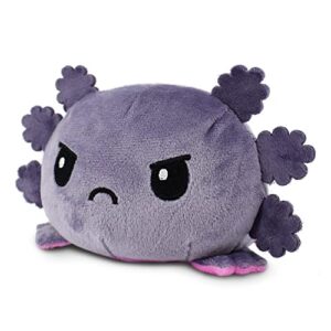 TeeTurtle - The Original Reversible Axolotl Plushie - Gray + Rainbow - Cute Sensory Fidget Stuffed Animals That Show Your Mood