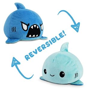 TeeTurtle - The Original Reversible Shark Plushie - Blue - Cute Sensory Fidget Stuffed Animals That Show Your Mood 3.5 inch