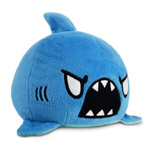 teeturtle - the original reversible shark plushie - blue - cute sensory fidget stuffed animals that show your mood 3.5 inch