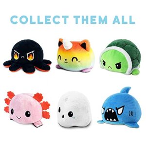 TeeTurtle - The Original Reversible Shark Plushie - Blue - Cute Sensory Fidget Stuffed Animals That Show Your Mood 3.5 inch