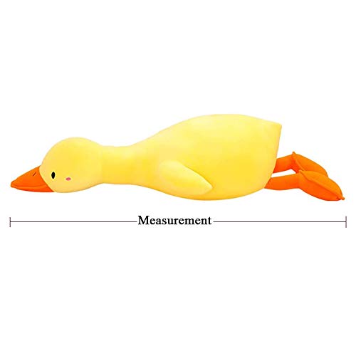 Goose Stuffed Animal Cute Duck Plush Toy Soft Goose Plushie Hugging Pillow Gift for Kids and Friends (White Round Eyes,25.6'')