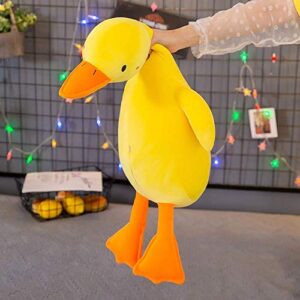 Goose Stuffed Animal Cute Duck Plush Toy Soft Goose Plushie Hugging Pillow Gift for Kids and Friends (White Round Eyes,25.6'')