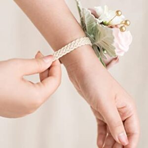 Ling's Moment Dusty Rose Wrist Corsages for Wedding(Set of 2), Corsages for Prom, Mother of Bride and Groom, Prom Flowers