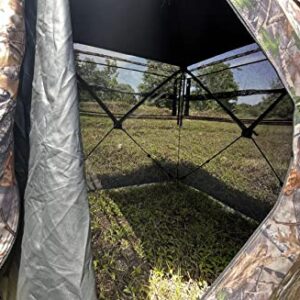 CROSS MARS Portable 2-3 Person 270 Degree See Through Hunting Blind Ground Camouflage Pop Up Hub Turkey Deer Blinds Tent