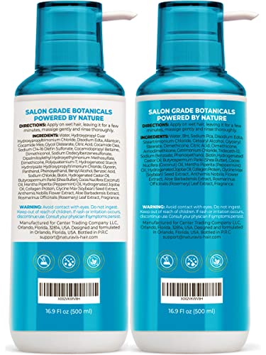 Biotin Shampoo and Conditioner Set with Castor Oil Sulfate Free for Men and Women - With Shea to Promote Intense Moisture for Hair