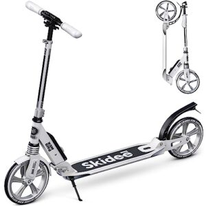 scooter for kids ages 6-12 - scooters for teens 12 years and up - adult scooter with anti-shock suspension - scooter for kids 8 years and up with 4 adjustment levels handlebar up to 41 inches high