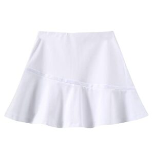 grandwish girls sport skort, girls athletic performance skort for golf, tennis, running, white 8