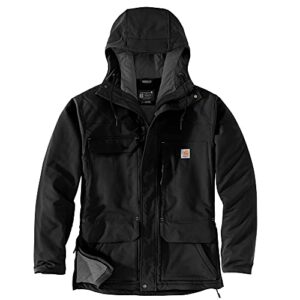 carhartt men's super dux relaxed fit insulated traditional coat, black, large