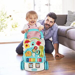 SUPER JOY Sit to Stand Learning Walker, 3 in 1 Baby Learning Walkers & Removable Play Panel,Early Education Activity Center with Lights, Music Learning Toys Christmas Gift for Baby Boys Girls