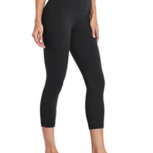 HeyNuts High Waisted Yoga Capris Leggings for Women, Buttery Soft Workout Cropped Pants Compression 3/4 Leggings 21'' Black S(4/6)