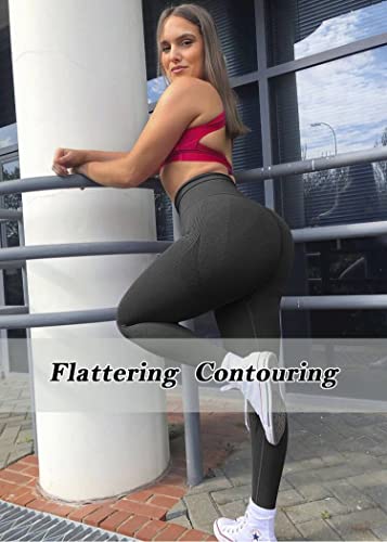 A AGROSTE Seamless Scrunch Butt Lifting Workout Leggings for Women Booty High Waisted Yoga Pants Contours Ruched Tights