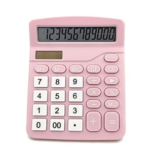 miedeon pink 12-digit solar scientific calculator desktop financial office computer calculators large display office calculators cute calculator (color : pink)