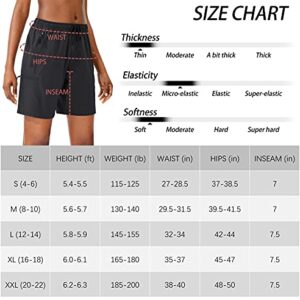 SANTINY Women's Hiking Cargo Shorts Quick Dry Lightweight Summer Shorts for Women Travel Athletic Golf with Zipper Pockets(Navy_S)