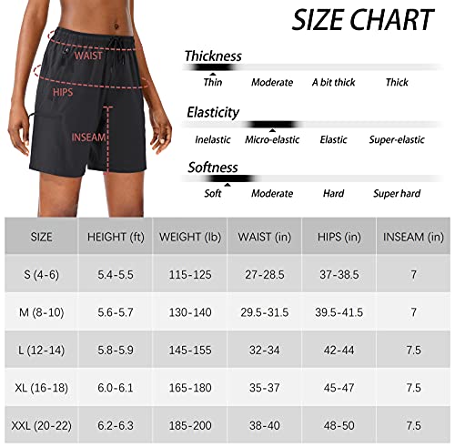 SANTINY Women's Hiking Cargo Shorts Quick Dry Lightweight Summer Shorts for Women Travel Athletic Golf with Zipper Pockets(Navy_S)