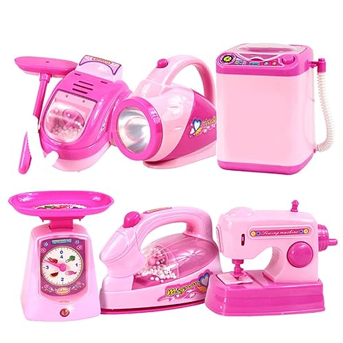 balacoo Kids Sewing Machine Toy Mini Sewing Machine Portable Sewing Machine Sewing Kit for Kids (Pink Without Battery)