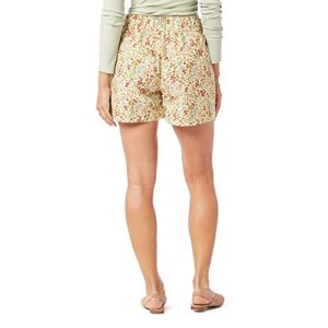 Signature by Levi Strauss & Co. Gold Label Women's Pull On Casual Elastic Waist Short (Standard and Plus), (New) Daisy Calico, Large