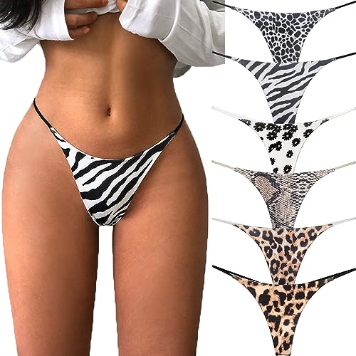 VISSAY Women's thong，T Back Low Waist panties Cotton Seamless underwear sexy G-String bikini thong(M)